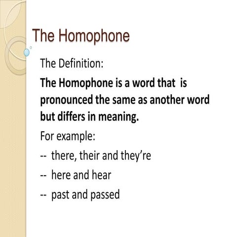 The homophone | PPTX