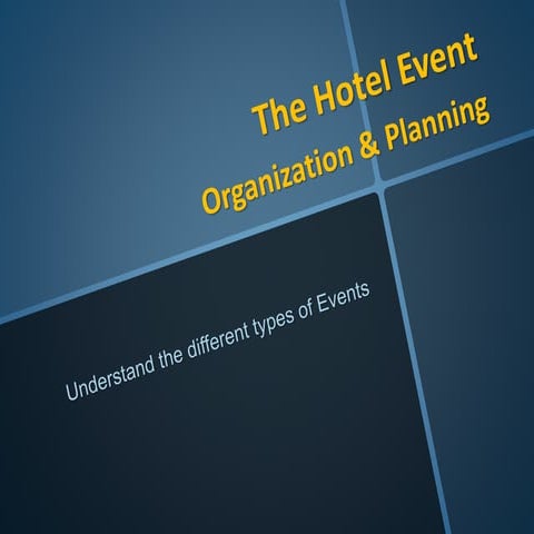 The hotel event organization & and Planning | PPT