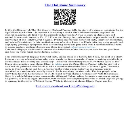 The Hot Zone Essay | PDF