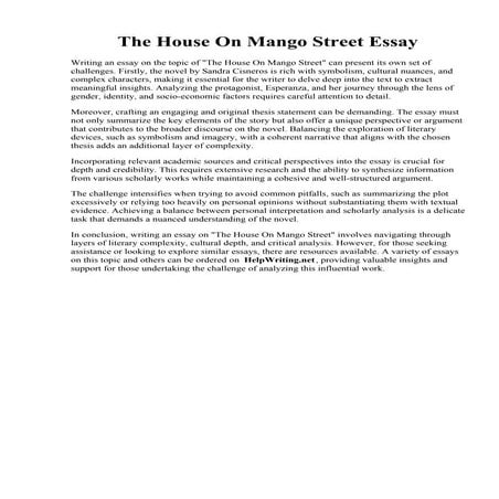 The House On Mango Street Essay.pdf