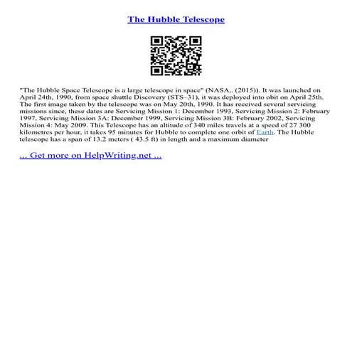 The Hubble Telescope | PDF