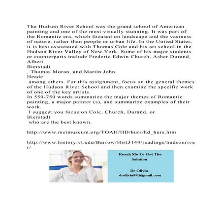 The Hudson River School was the grand school of American painting an.docx