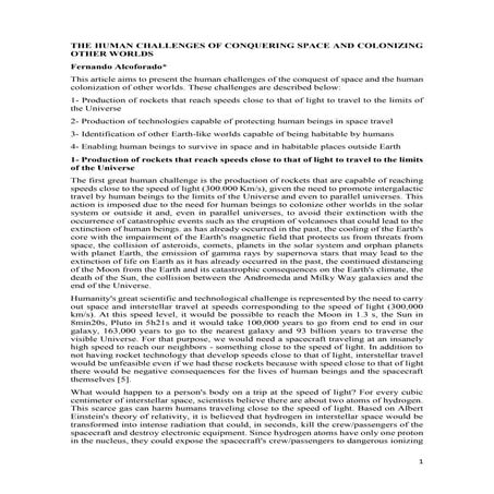 THE HUMAN CHALLENGES OF CONQUERING SPACE AND COLONIZING OTHER WORLDS.pdf