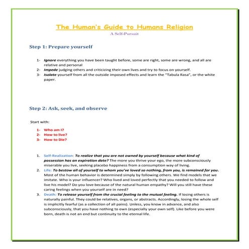 The Human Guide to Humans Religion | PDF