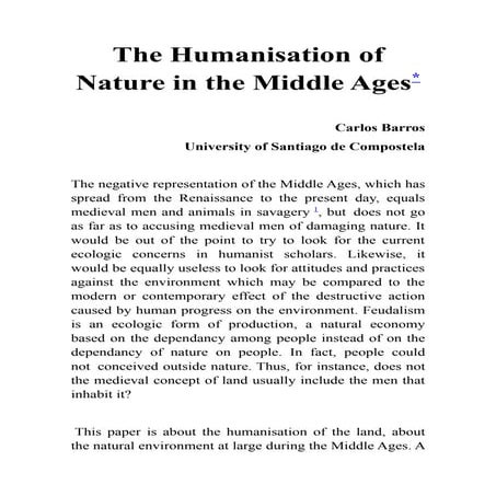 The Humanisation of Nature in the Middle Ages | DOCX