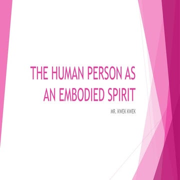 The human person as an embodied spirit | PPTX