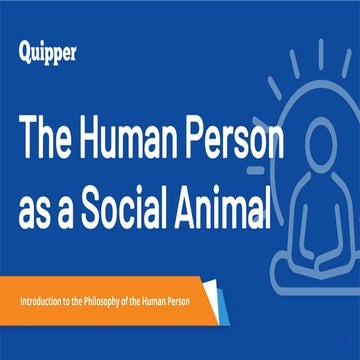 The Human Person as a Social Animal philosophy | PDF