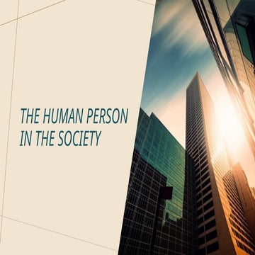 The human person in the society Introduction to Philosophy of a human ...