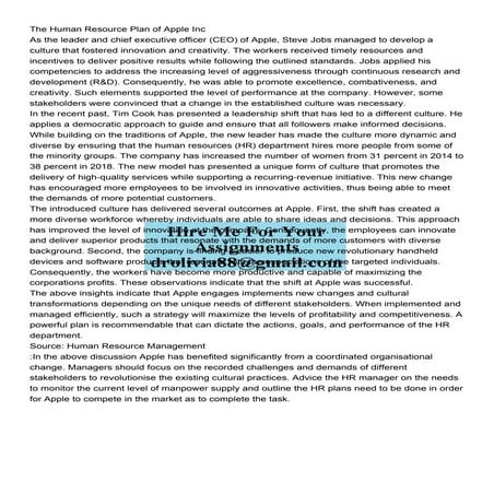 The Human Resource Plan of Apple Inc As the leader and chief.pdf