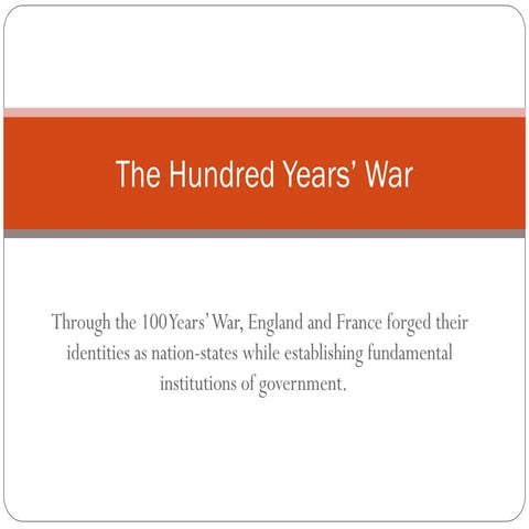 The Hundred Years War between England & France | PPT