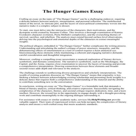 The Hunger Games Essay.pdf | Genres
