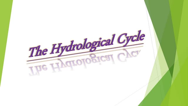 Hydrological cycle powerpoint presentation | PPTX