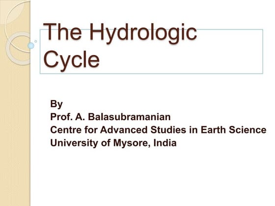 Hydrological cycle and its components | PPTX | Geology | Science