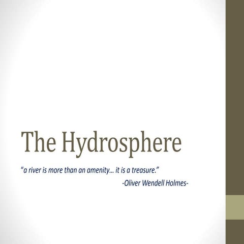 The hydrosphere | PPTX