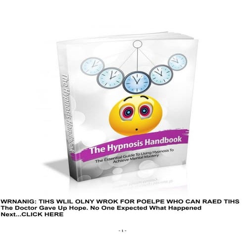 The hypnosis handbook | PDF