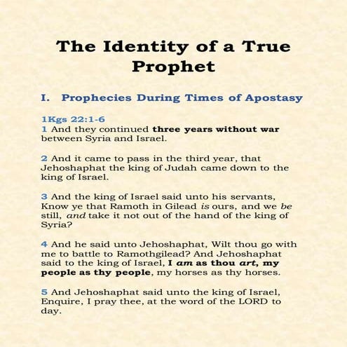The Identity of a True Prophet | DOCX