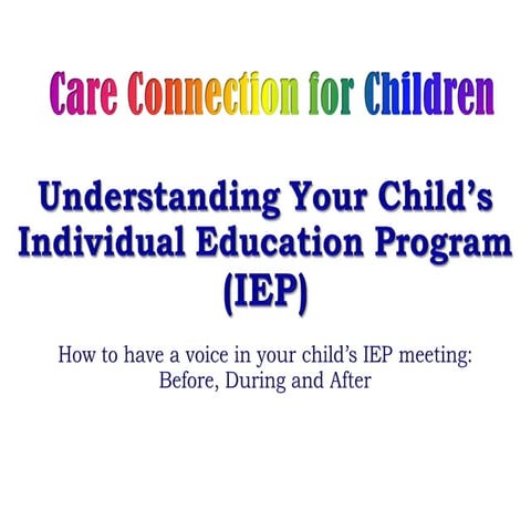The IEP Process for Parents | PPT