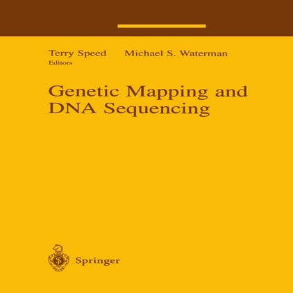 The Ima Volumes In Mathematics And Its Applications Terry Speed Editor Michael Waterman