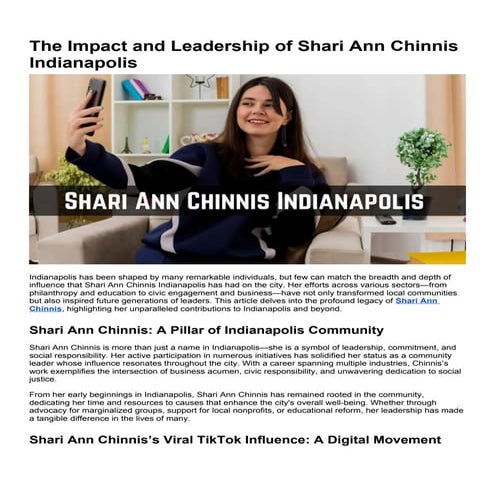 The Impact and Leadership of Shari Ann Chinnis Indianapolis.docx