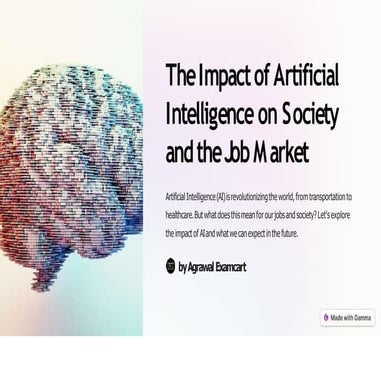 The Impact of Artificial Intelligence on Society and the Job Market | PPTX