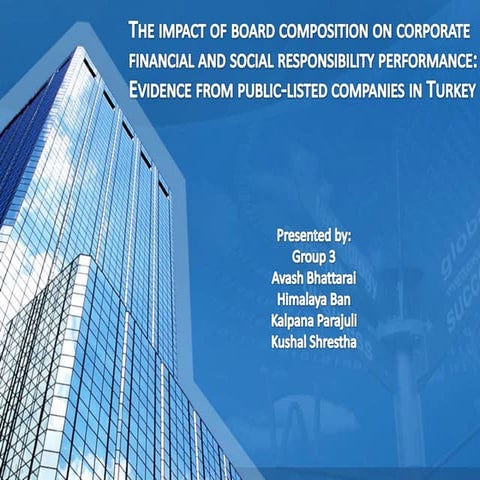 The impact of board composition on corporate financial and social ...