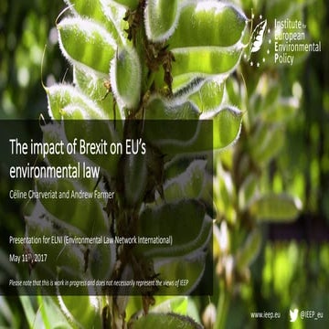 The impact of Brexit on EU's environmental law | PPT