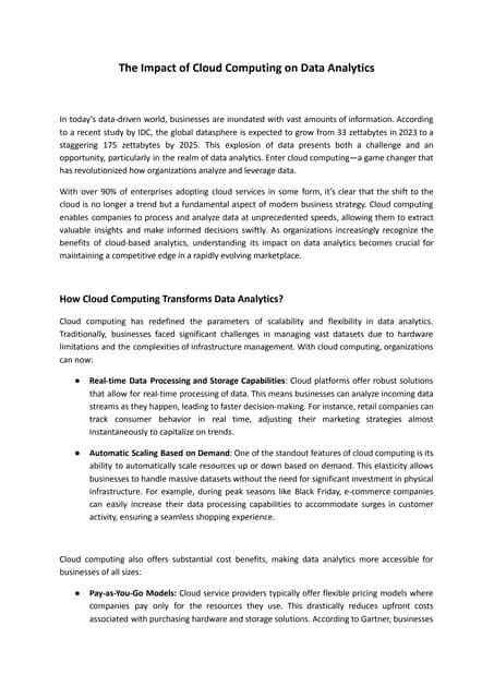 AI in Cloud Computing | PDF