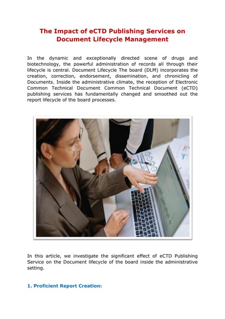 How eCTD Software Simplifies Compliance of Submission & Publishing Process? | PDF