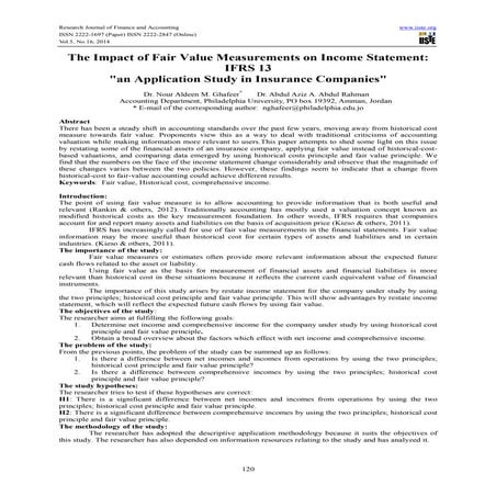 The impact of fair value measurements on income statement | PDF
