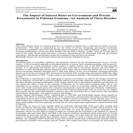 The impact of interest rates on government and private investments in ...