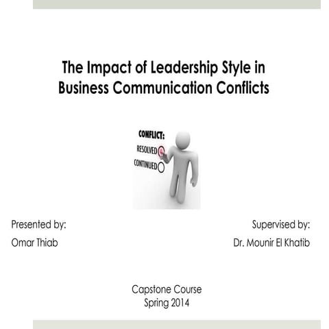 The Impact of Leadership Style in Business Communication Conflicts | PPT