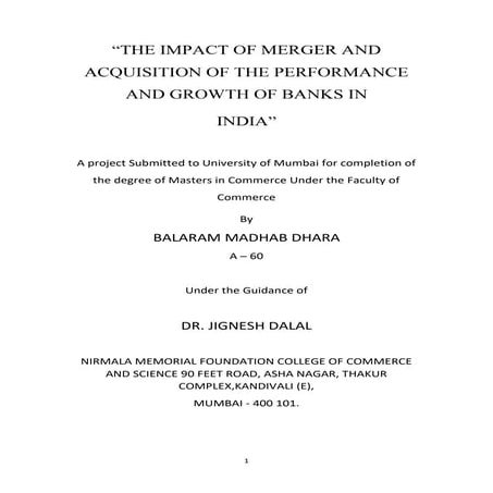 The impact of merger and acquisition of the performance and growth of ...