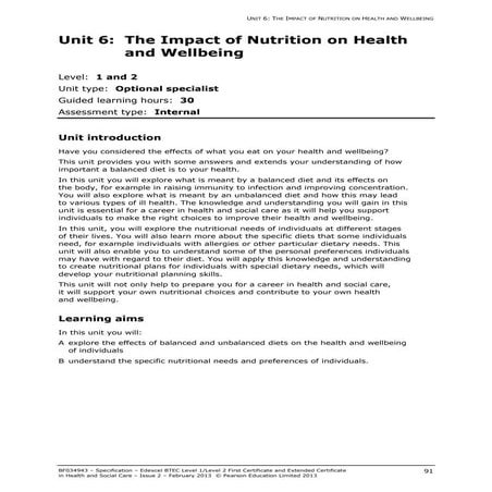 The impact of nutrition on health and wellbeing | PDF