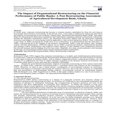 The impact of organisational restructuring on the financial performance ...