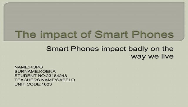 Positive effects of smartphones | PPT