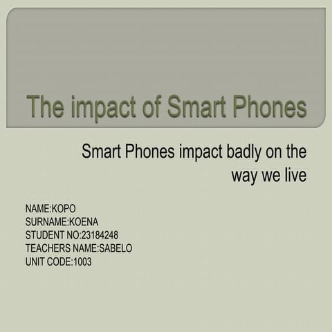 Positive effects of smartphones