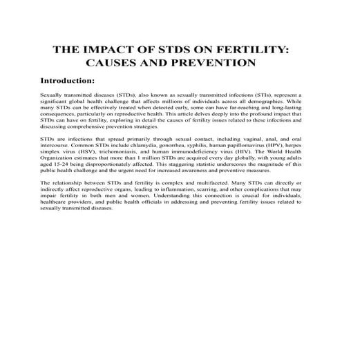 What Are STD's? Causes, Symptoms, Diagnosis & Prevention | PDF