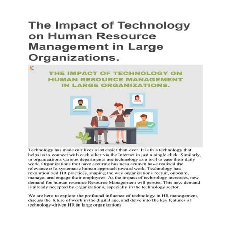 The Transformative Power: Impact of Technology on HR in Large ...