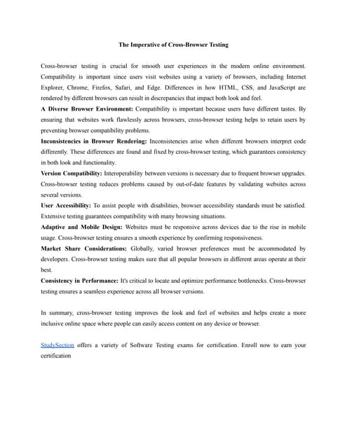 The Imperatives of Cross-Browser Testing | PDF The Imperatives of Cross-Browser Testing | PDF