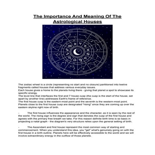 The Importance And Meaning Of The Astrological Houses