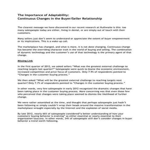 The importance of adaptability | DOCX