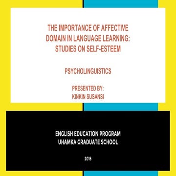 The Importance of affective domain in language learning: Studies on ...