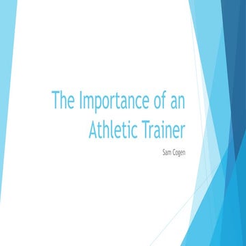 The Importance of an Athletic Trainer | PPT