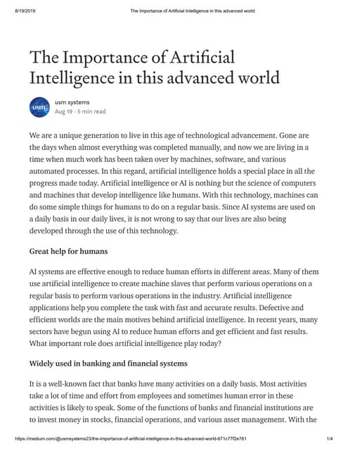 Usage of artificial intelligence in everyday life | PPTX | Computing ...