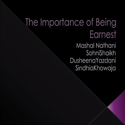 The importance of being earnest | PPTX