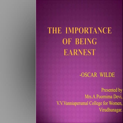 The Importance of Being Earnest | PPTX