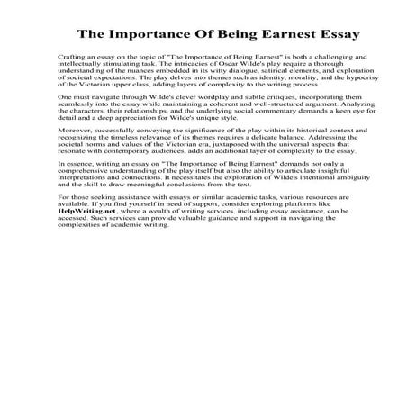 The Importance Of Being Earnest Essay.pdf