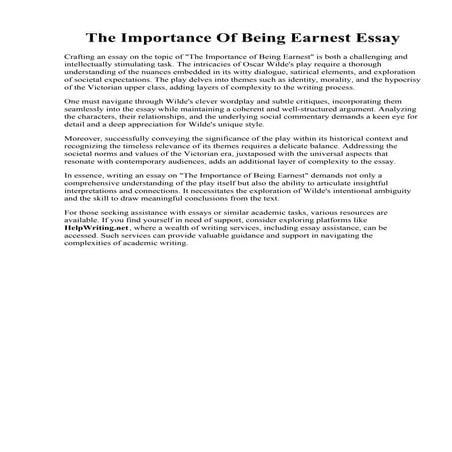 The Importance Of Being Earnest Essay.pdf