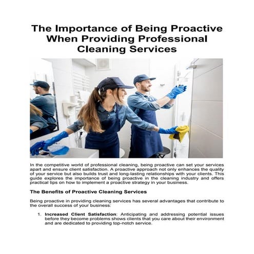 The Importance of Being Proactive When Providing Professional Cleaning.pdf