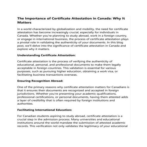 The Importance of Certificate Attestation in Canada.docx